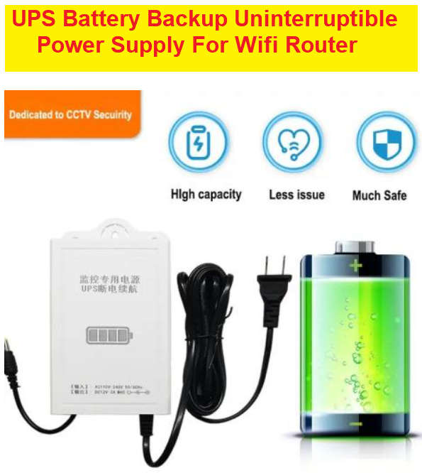 UPS - UPS Battery Backup Uninterruptible Power Supply For Wifi Router Wall-Mounted Mini 12V 2A ...